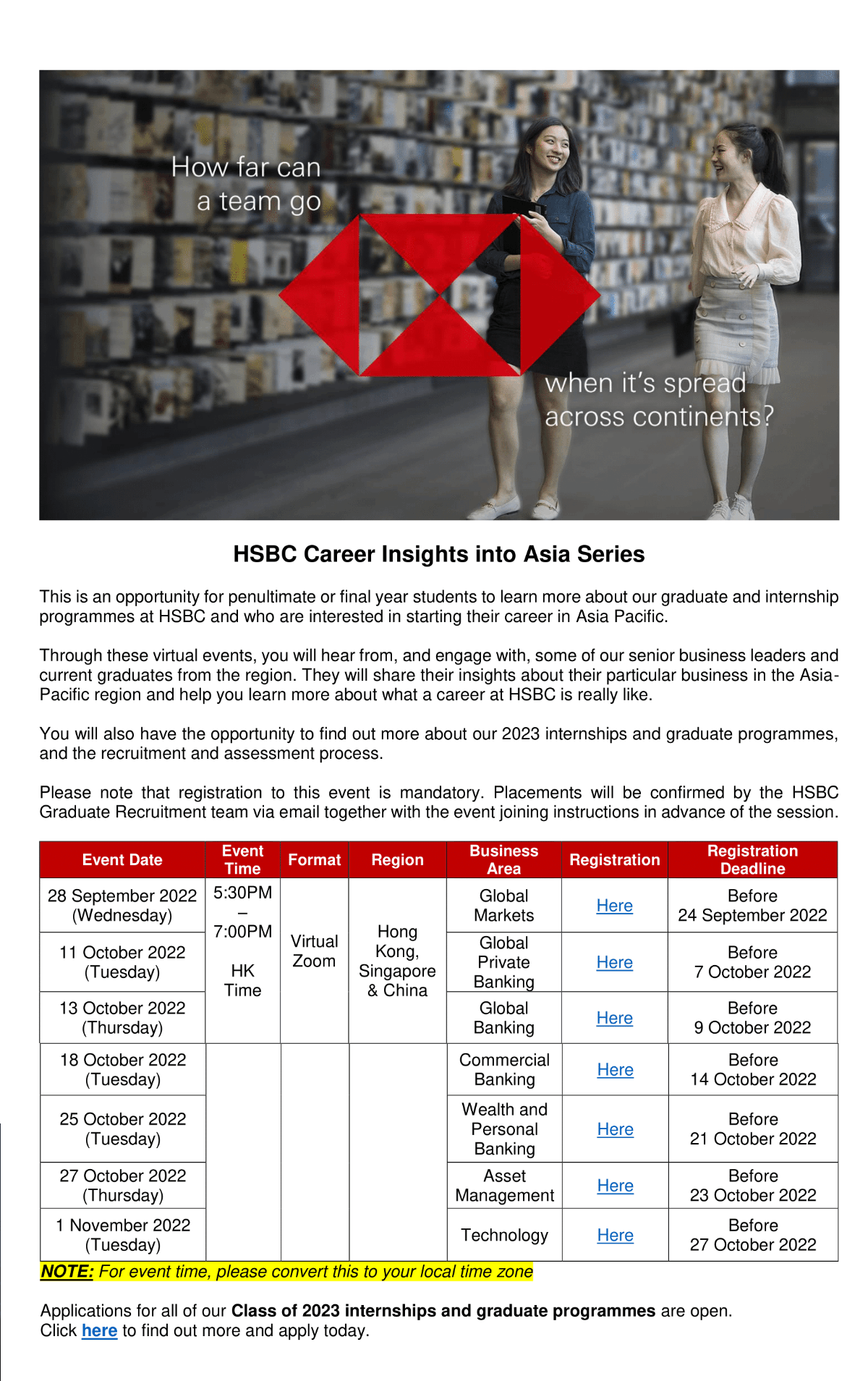 HSBC Career Insights into Asia Series – Global Banking - NUS Centre for ...