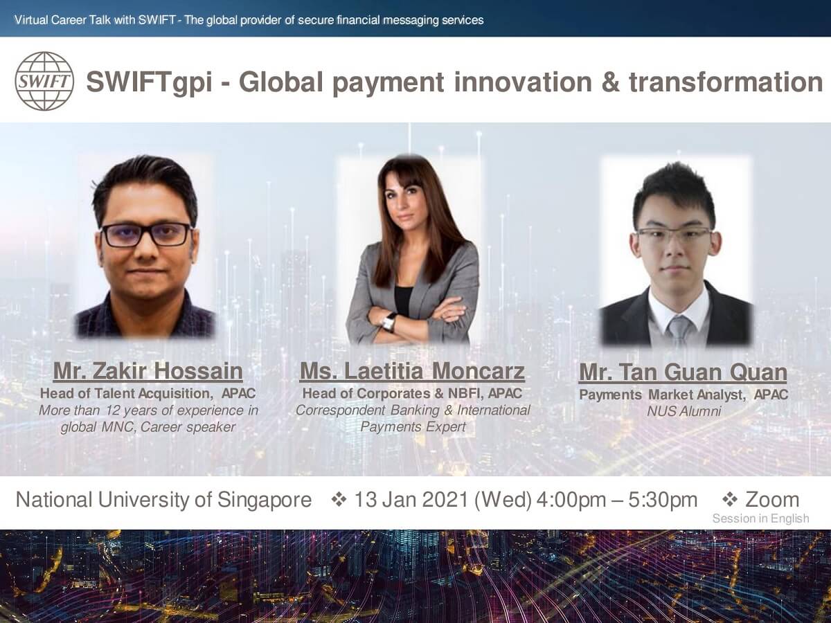 SWIFT Virtual Career Talk - NUS Centre for Future-ready Graduates