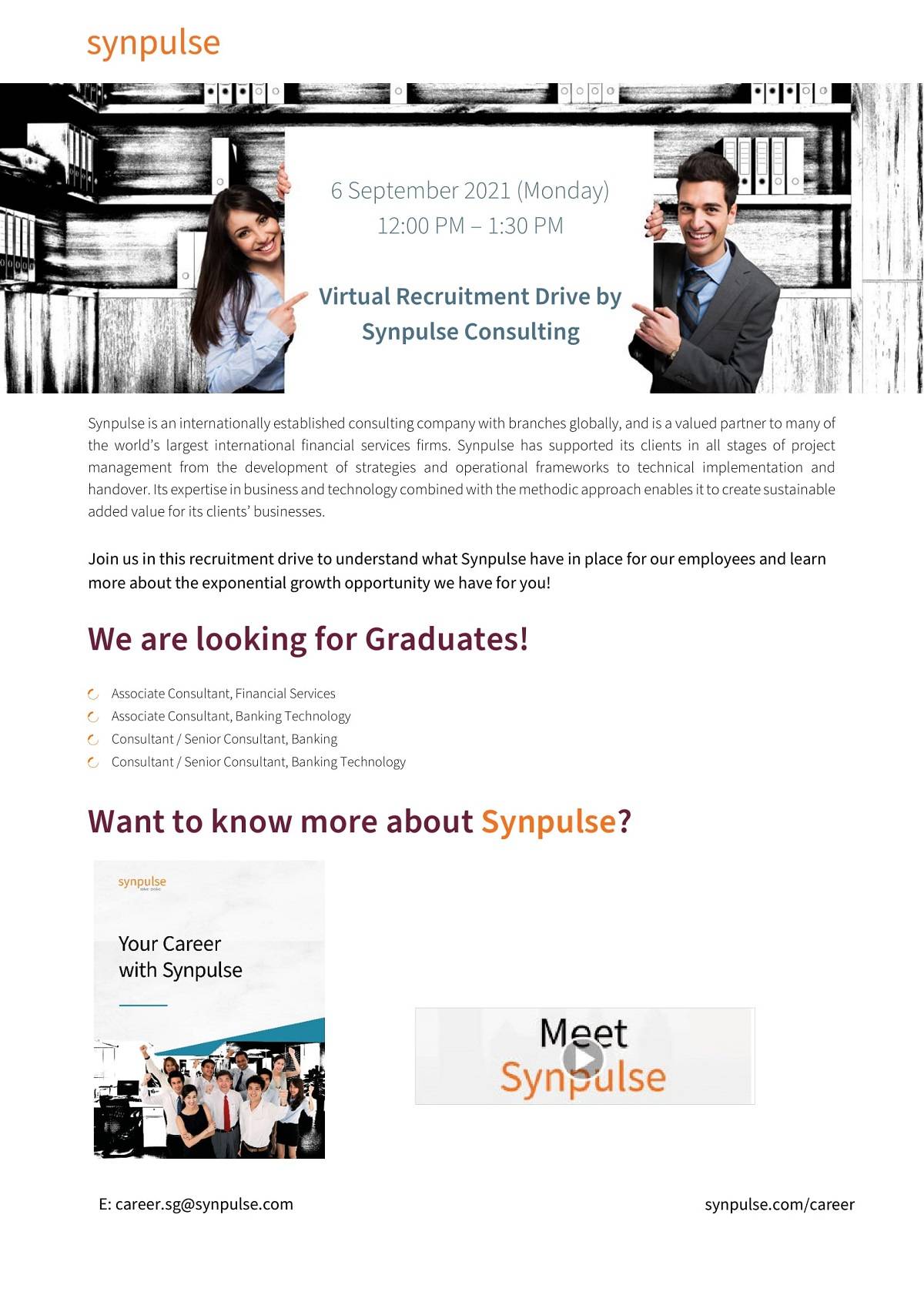 Synpulse Recruitment Talk - NUS Centre for Future-ready Graduates
